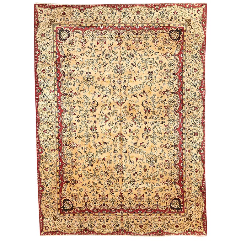 Antique Russian Area Rug Tabriz Design For Sale at 1stDibs