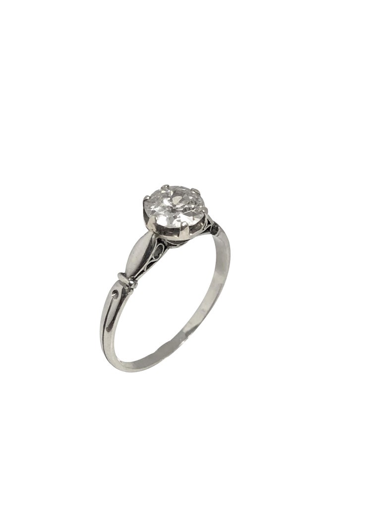 Antique Russian Diamond Platinum Engagement Ring at 1stDibs | antique ...