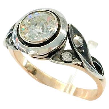 Antique Russian Solitaire Diamond Gold Men's Ring at 1stDibs | mens ...