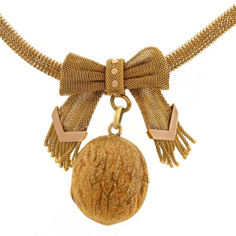 Antique Russian Gold Walnut Necklace at 1stDibs