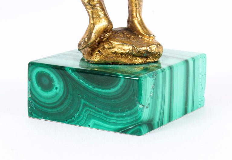 Russian Malachite and Gilt Bronze Miniature Sculpture of a Man 19th ...