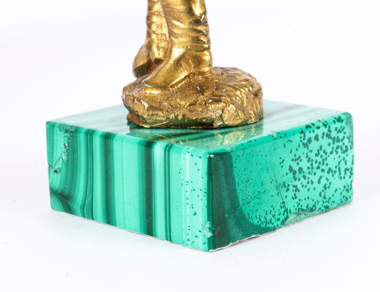 Russian Malachite and Gilt Bronze Miniature Sculpture of a Man 19th ...