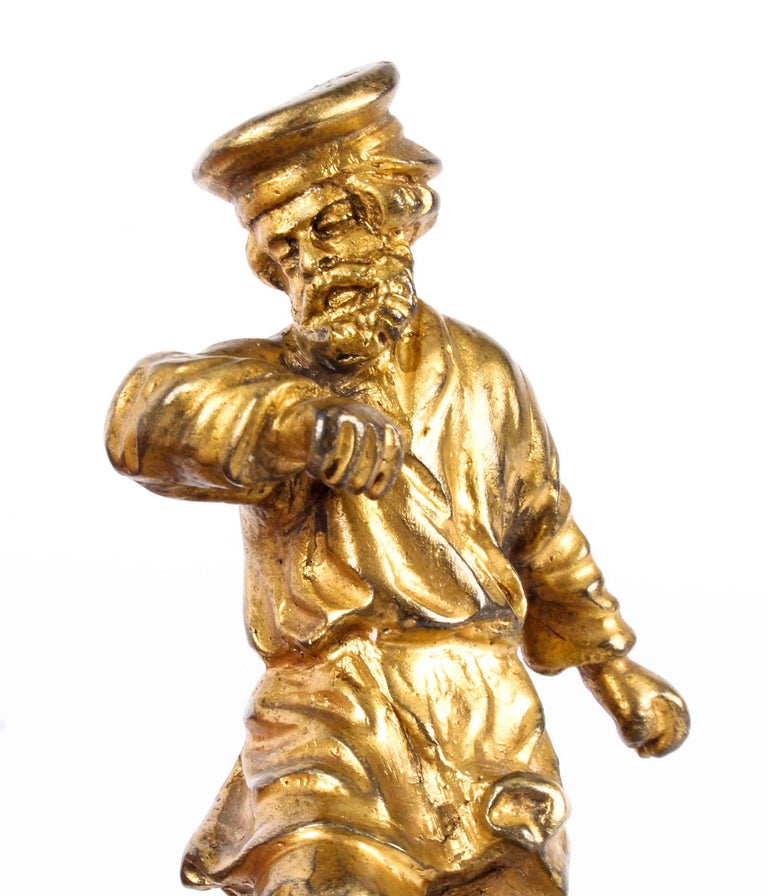 Russian Malachite and Gilt Bronze Miniature Sculpture of a Man 19th ...