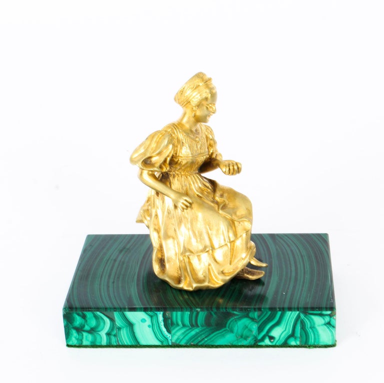 Russian Malachite and Gilt Bronze Mounted Model of a Maiden, 19th ...