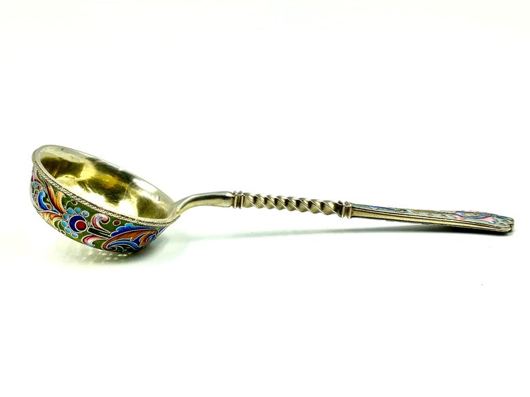 Antique Russian Pan-Slavic Silver Shaded Enamel Tea Strainer, Nikolai ...