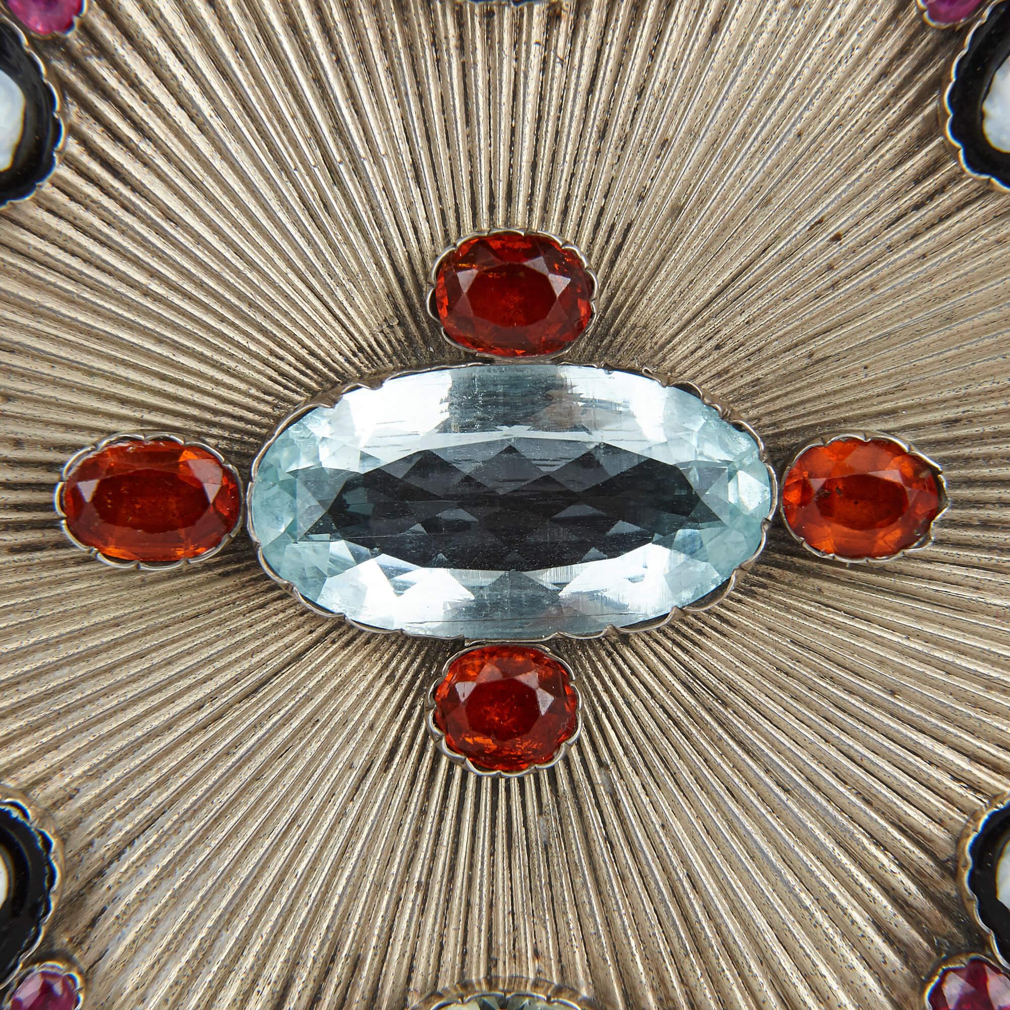 Antique Russian Precious Stone and Cameo Adorned Silver Miniature ...