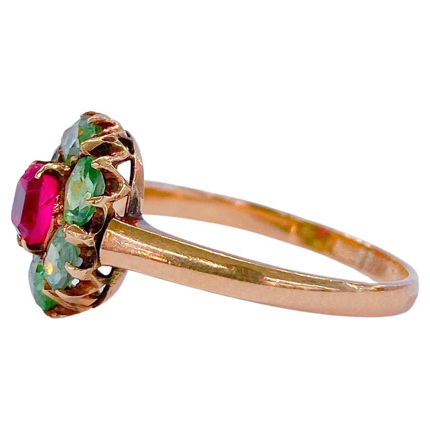Antique Ruby And Emerald Russian Gold Ring For Sale at 1stDibs ...