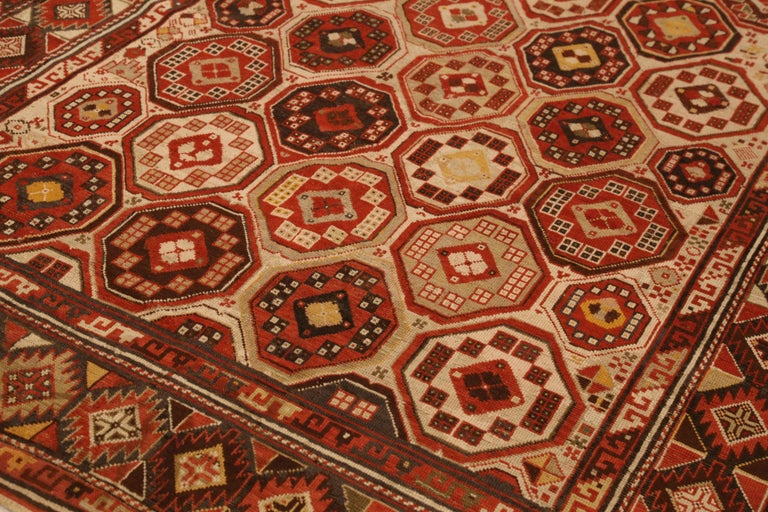 Antique Russian Rug Shirvan Style with Intricate Geometric Patterns ...