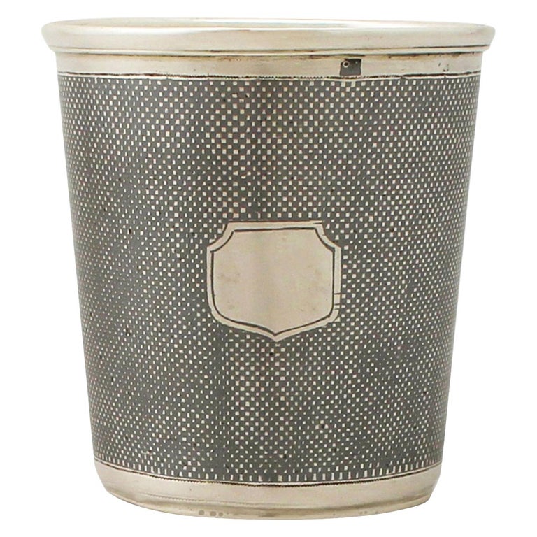Antique Russian Silver and Niello Enamel Beaker For Sale at 1stDibs