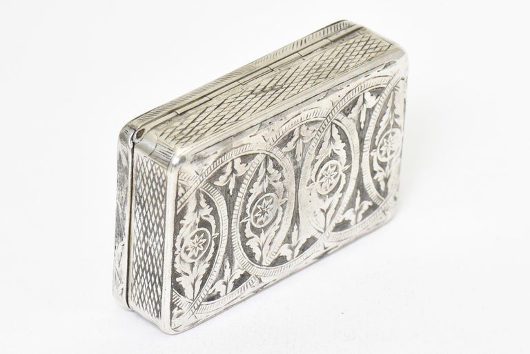 Antique Russian Silver Floral Niello Snuff Pill Trinket Box Dated 1836 ...