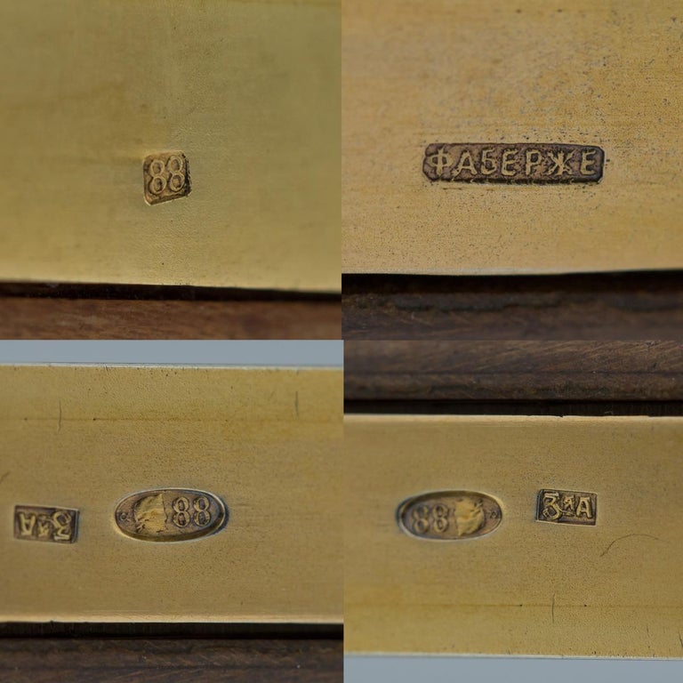 Antique Russian Silver-Gilt, Enamel and Wood Photo Frame, 3rd Artel ...