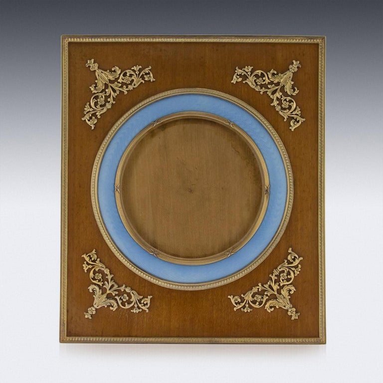 Antique Russian Silver-Gilt, Enamel and Wood Photo Frame, 3rd Artel ...