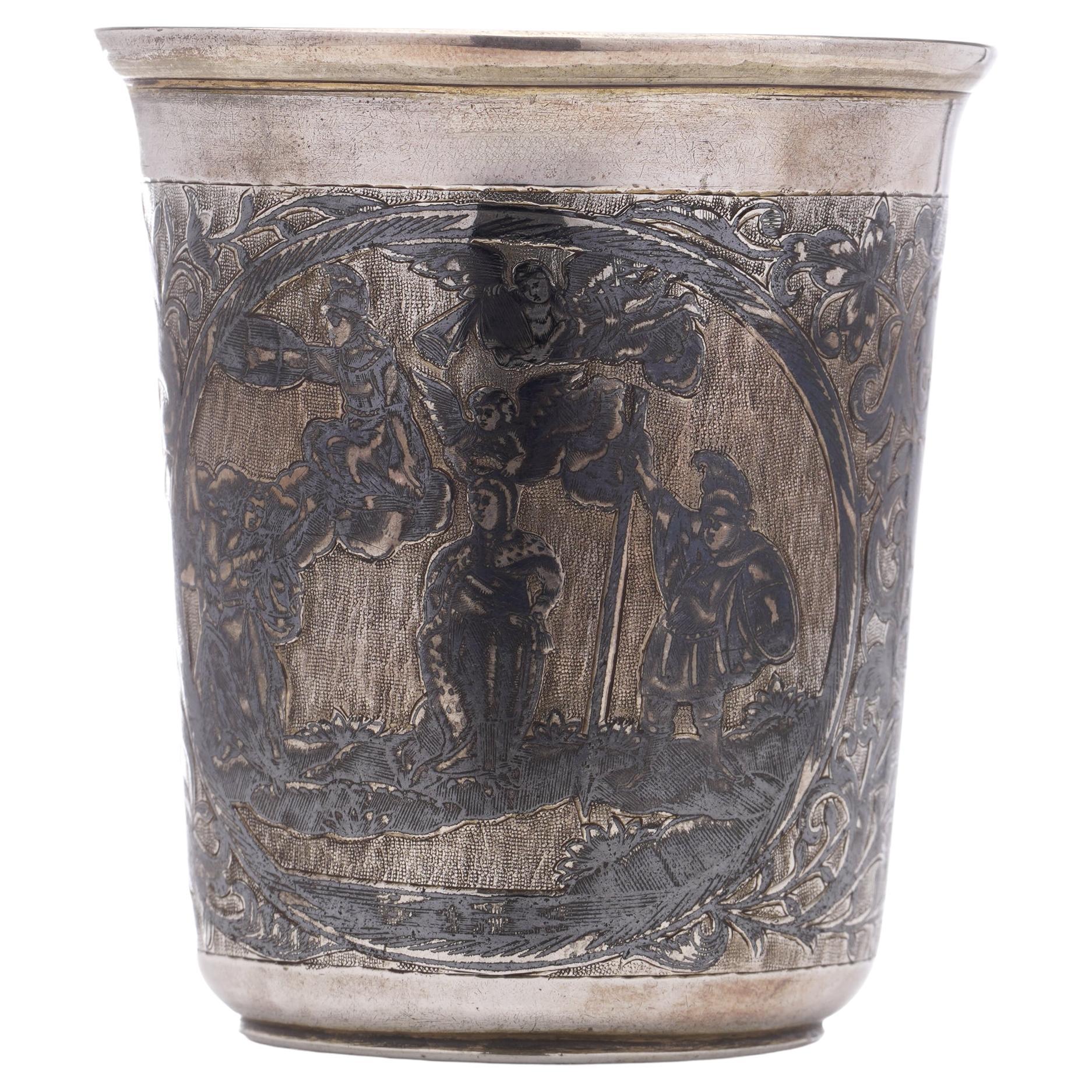 Russian silver niello beaker, Moscow 1843 For Sale at 1stDibs
