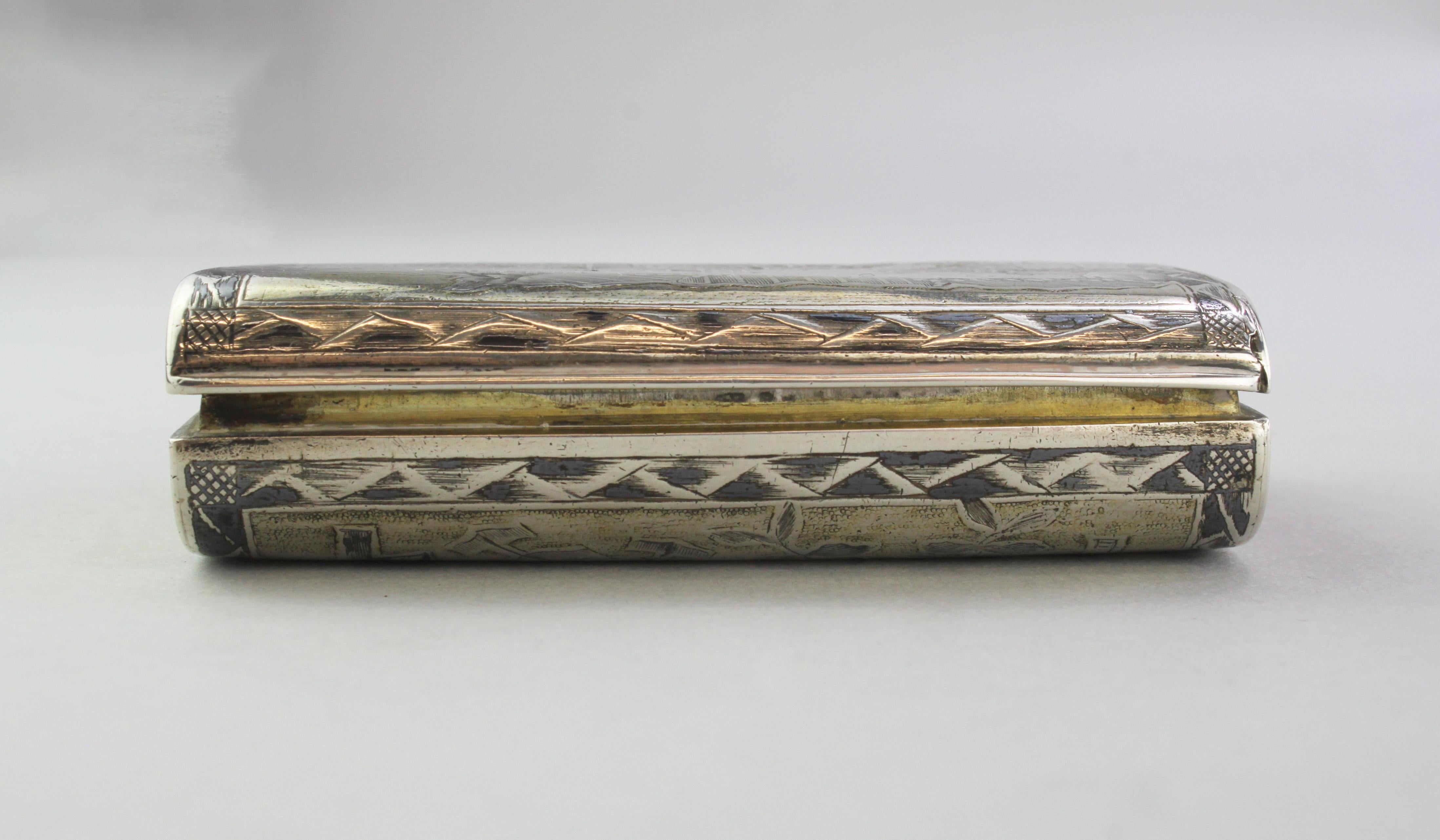 Antique Russian Silver-Niello Snuff Box, Moscow, circa 1908-1917 For ...