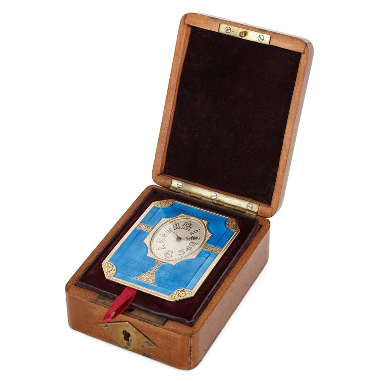 Antique Russian vermeil and enamel table clock For Sale at 1stDibs ...