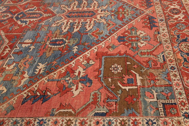 Antique Rust and Teal Persian Heriz Rug at 1stDibs | rust and teal rug ...