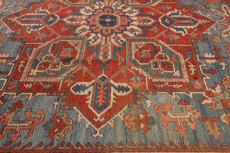 Antique Rust and Teal Persian Heriz Rug at 1stDibs | rust and teal rug ...