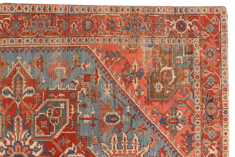 Antique Rust and Teal Persian Heriz Rug at 1stDibs | rust and teal rug ...