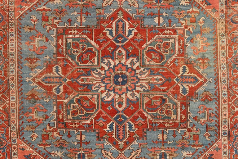 Antique Rust and Teal Persian Heriz Rug at 1stDibs | rust and teal rug ...