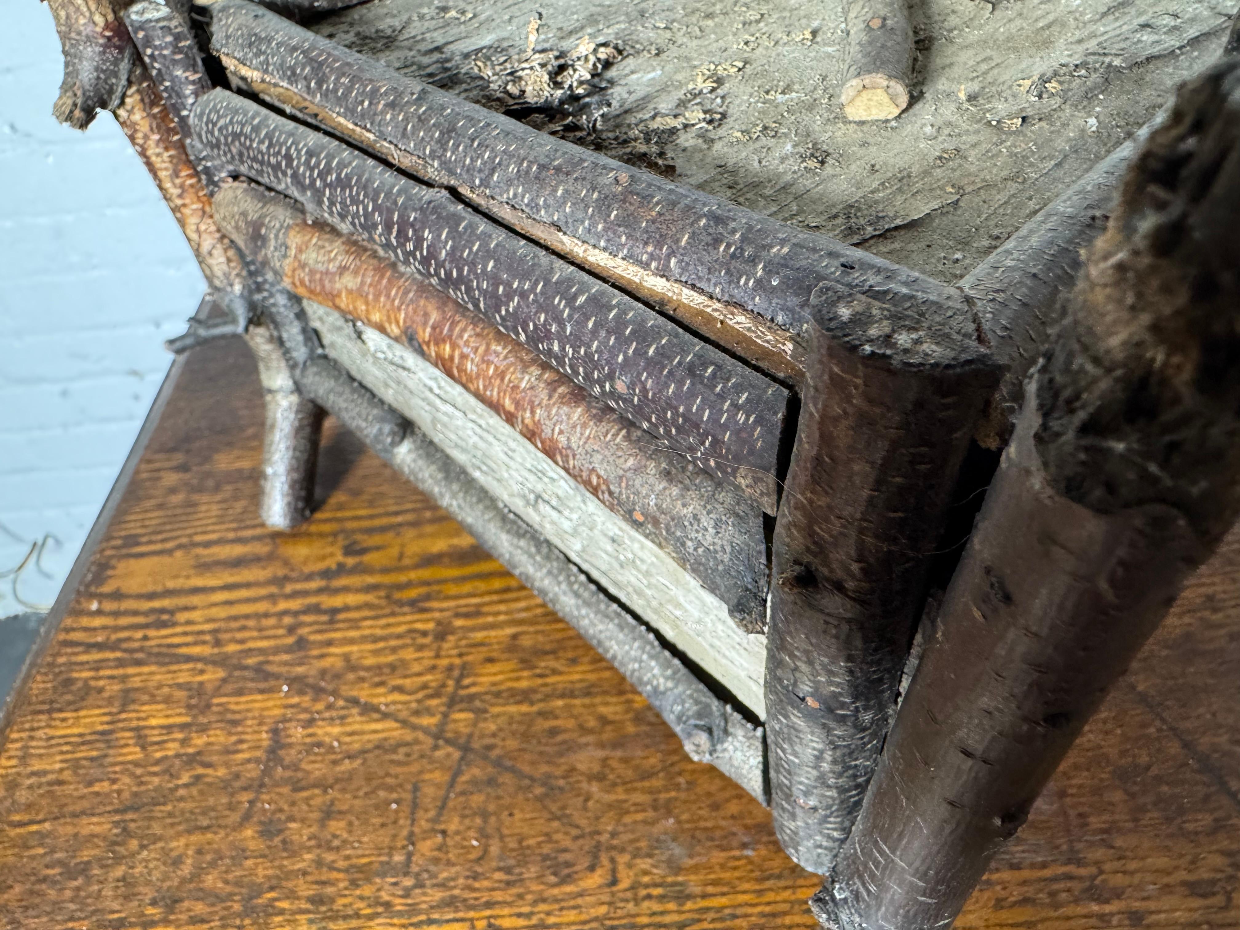 Antique Rustic Adirondack Hand Made Birch Trinket / Jewelry Box For ...