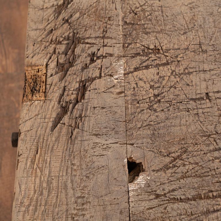 Antique Rustic Butchers Top Slab Wood Coffee Table at 1stDibs