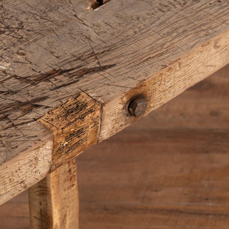 Antique Rustic Butchers Top Slab Wood Coffee Table at 1stDibs