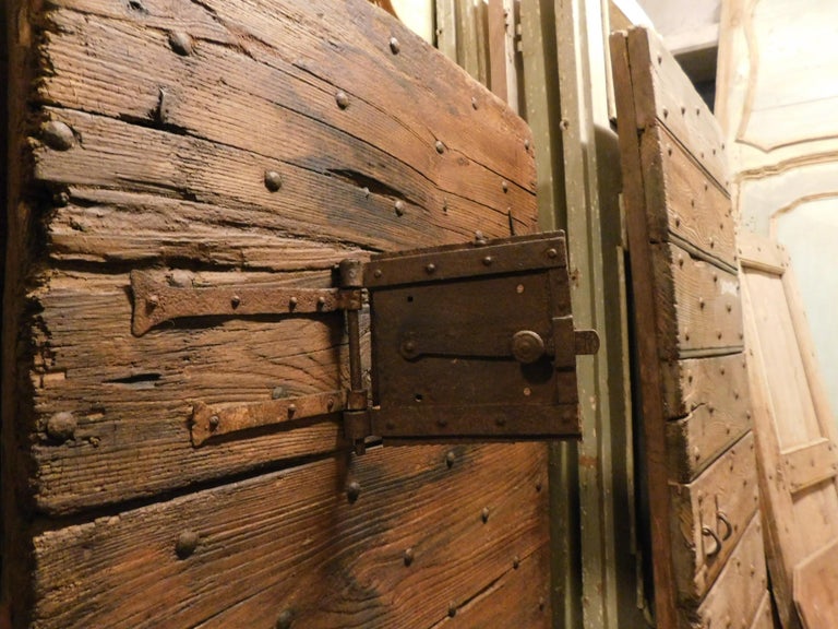 Antique Rustic Chestnut Door with Opening Window, 19th Century Italy ...