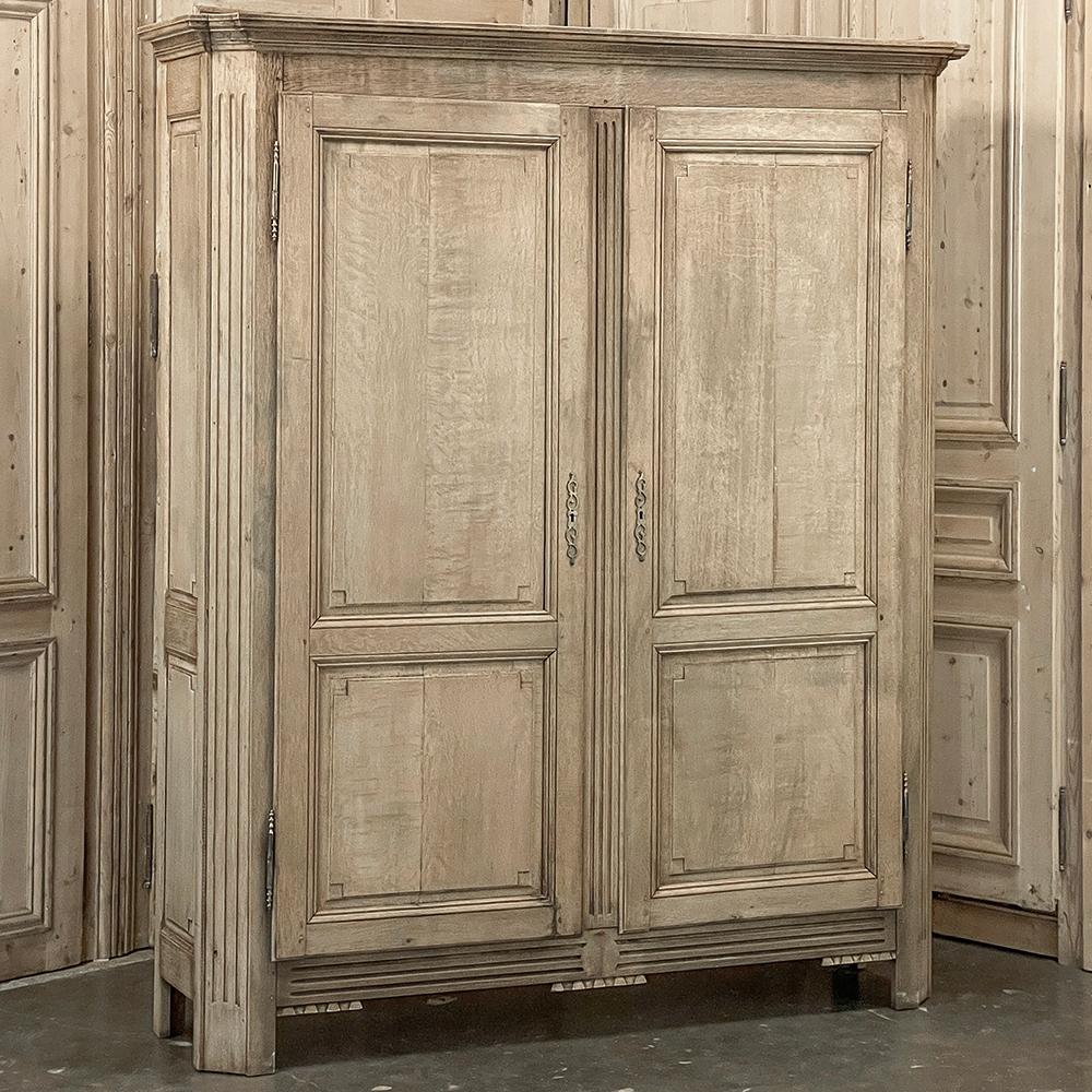 Antique Rustic Country French Louis XVI Armoire in Stripped Oak For ...