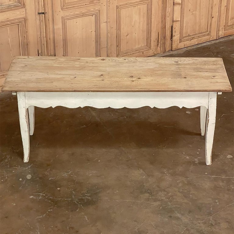 Antique Rustic Country French Painted Sofa Table with Stripped Pine Top ...