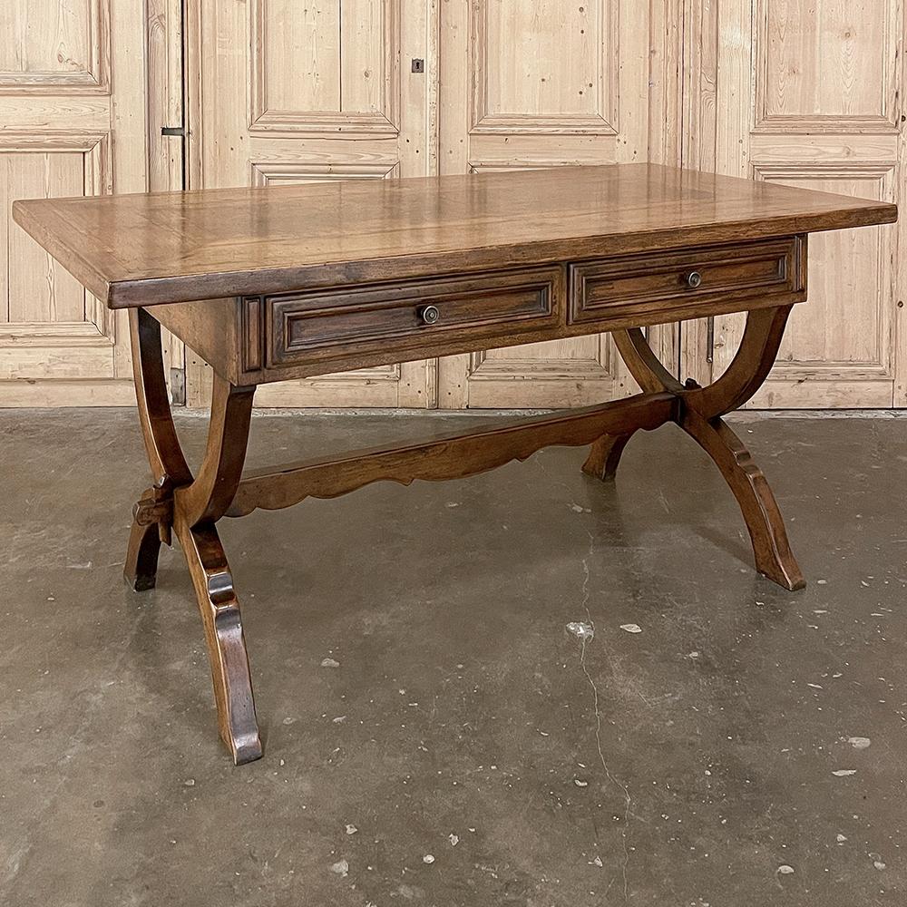 Antique Rustic Dutch Inlaid Writing Table For Sale at 1stDibs