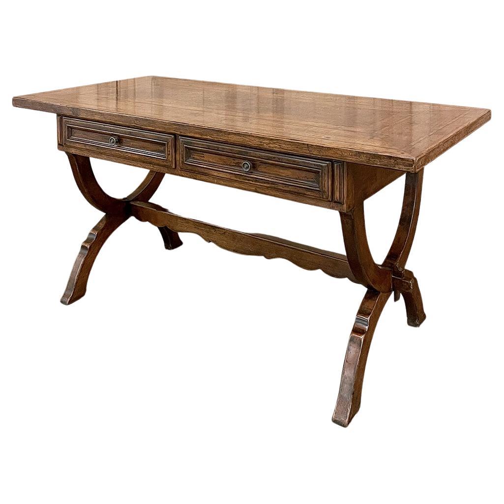 Antique Rustic Dutch Inlaid Writing Table For Sale at 1stDibs