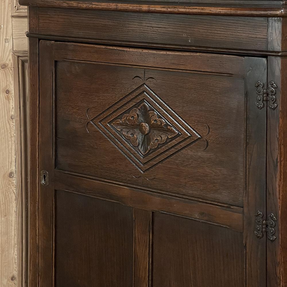 Antique Rustic English Colonial Corner Cabinet For Sale at 1stDibs