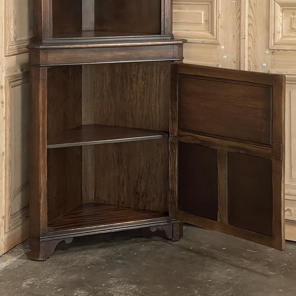 Antique Rustic English Colonial Corner Cabinet For Sale at 1stDibs