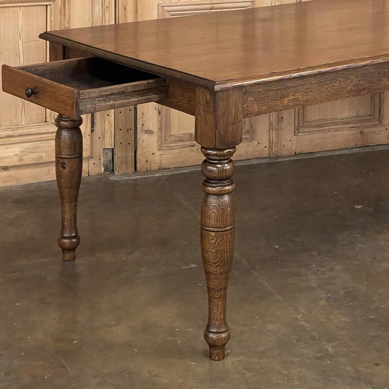 Antique Rustic European Oak Dining Table For Sale at 1stDibs