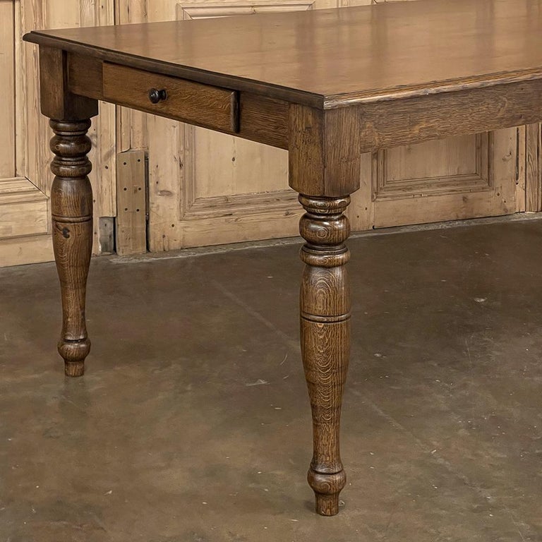 Antique Rustic European Oak Dining Table For Sale at 1stDibs