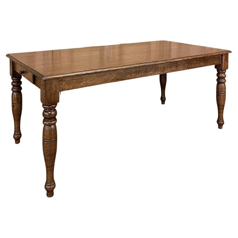 Antique Rustic European Oak Dining Table For Sale at 1stDibs