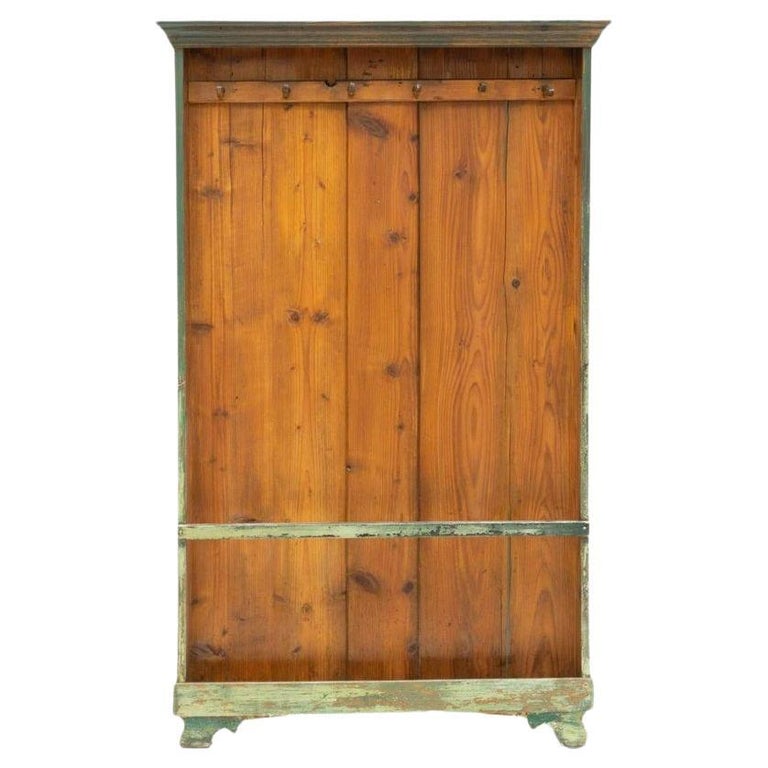 Antique Rustic Farmhouse Distressed Painted Pine Hall Tree For Sale at ...