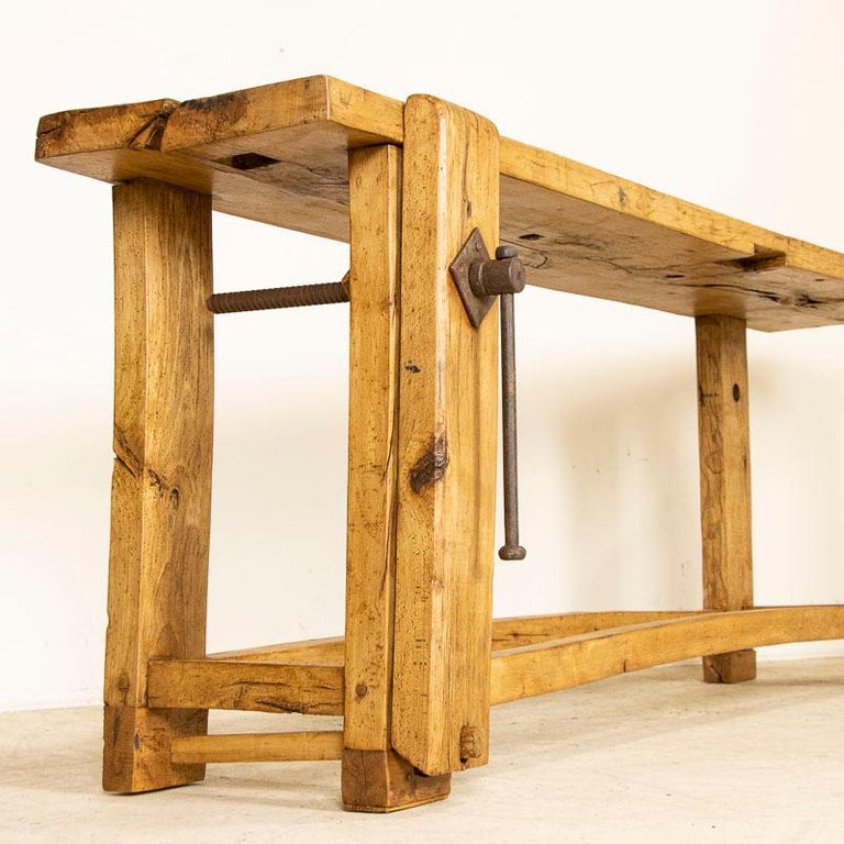 Antique Rustic French Carpenter's Work Table Workbench Console Table at ...