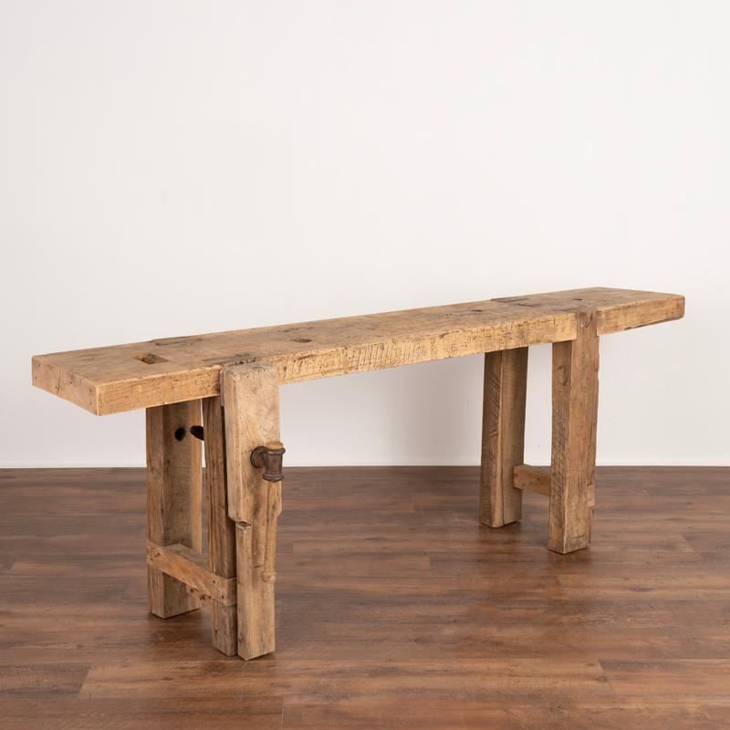Antique Rustic French Carpenter's Work Table Workbench Console Table ...