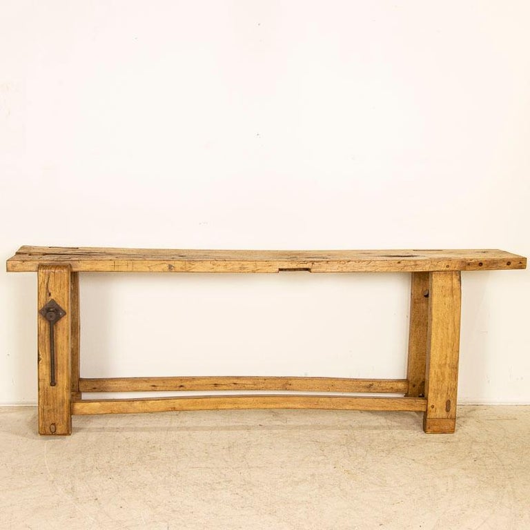 Antique Rustic French Carpenter's Work Table Workbench Console Table at ...
