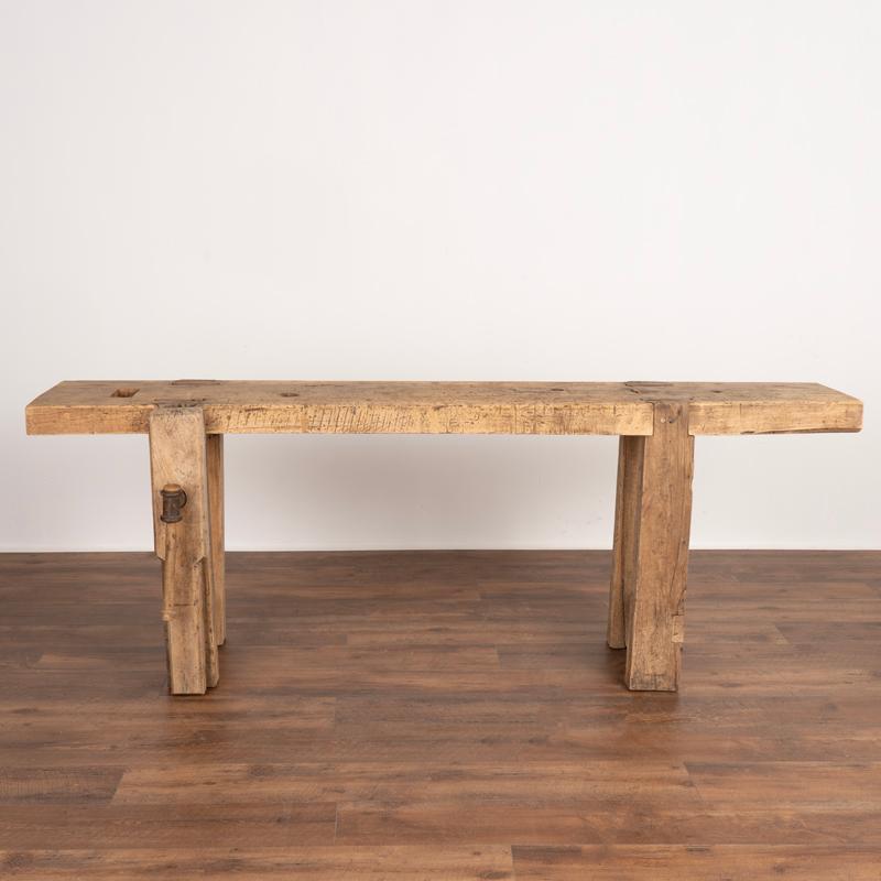 Antique Rustic French Carpenter's Work Table Workbench Console Table ...