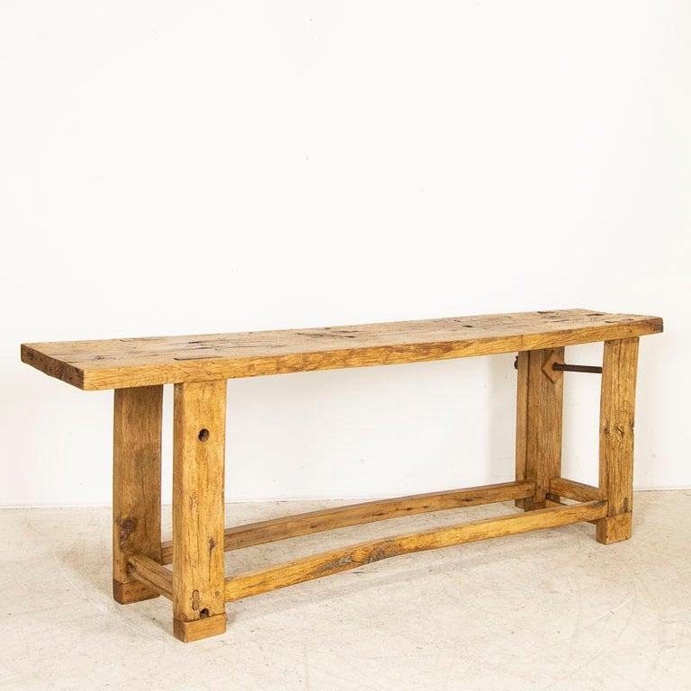 Antique Rustic French Carpenter's Work Table Workbench Console Table at 1stDibs
