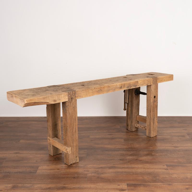 Antique Rustic French Carpenter's Work Table Workbench Console Table ...