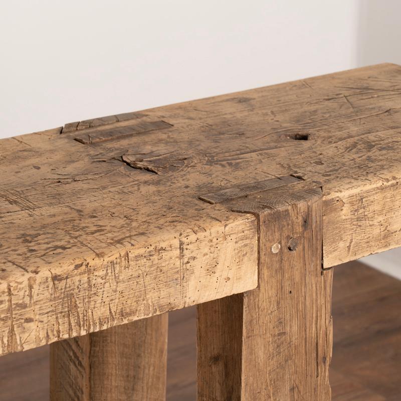 Antique Rustic French Carpenter's Work Table Workbench Console Table ...