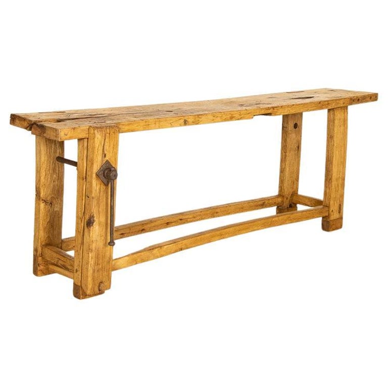 Antique Rustic French Carpenter's Work Table Workbench Console Table at ...