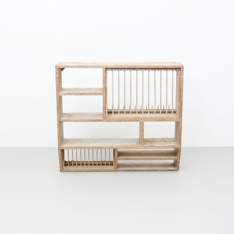 Antique Rustic French Dish Rack Cabinet, circa 1930 at 1stDibs