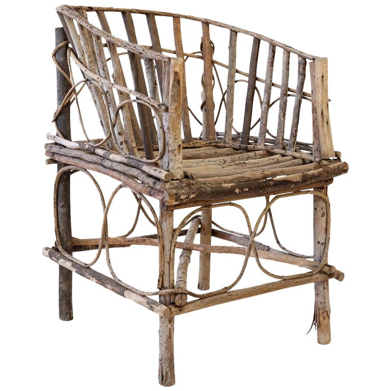 Antique Rustic French Twig Chair at 1stDibs | antique twig furniture ...