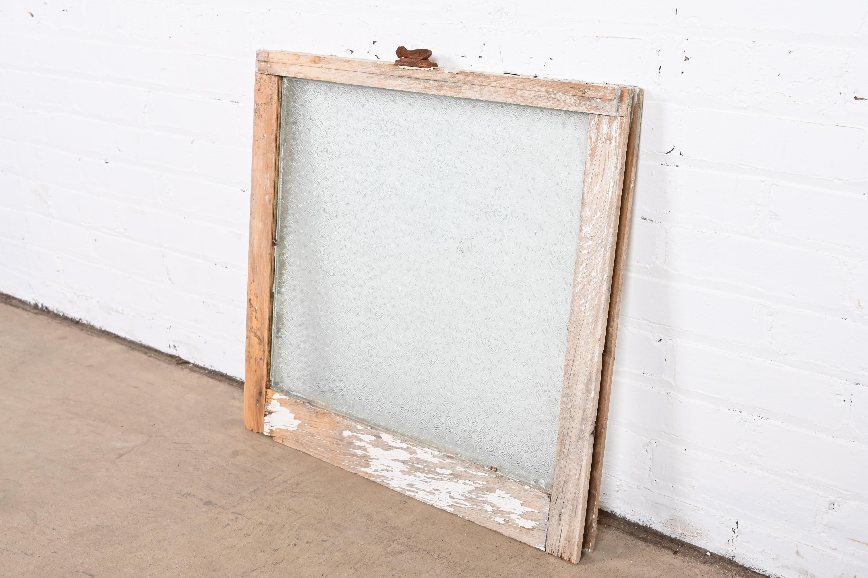 Antique Rustic Frosted Glass Window For Sale at 1stDibs | vintage ...