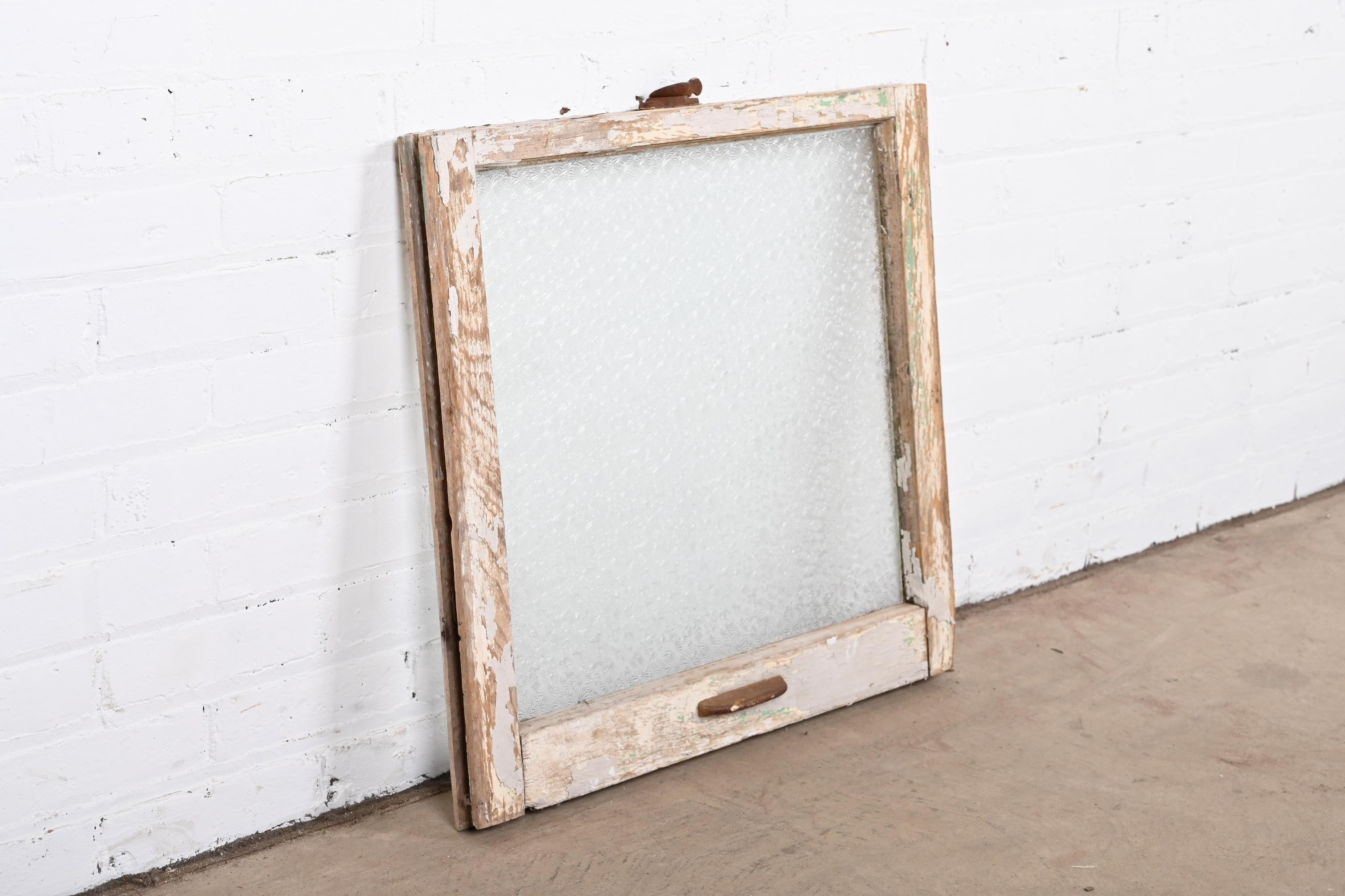 Antique Rustic Frosted Glass Window For Sale at 1stDibs | vintage ...