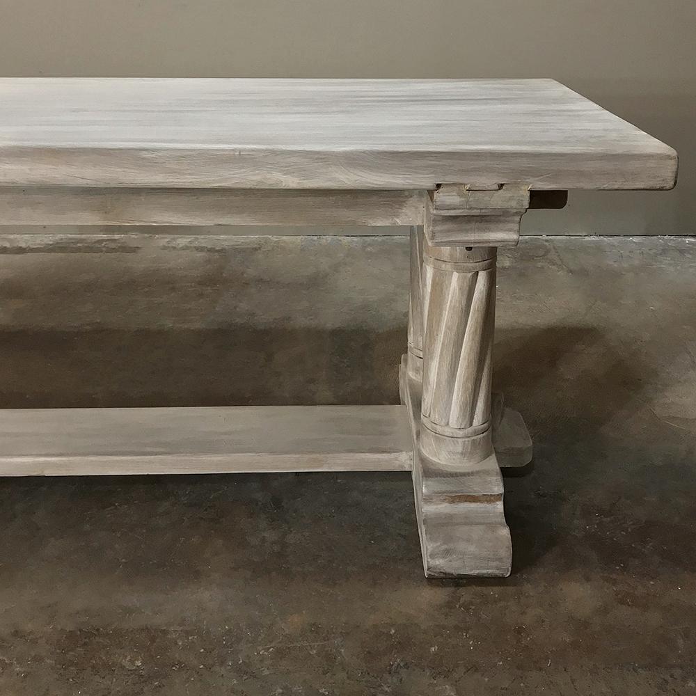 Antique Rustic Gothic Whitewashed Oak Dining Table For Sale at 1stDibs ...